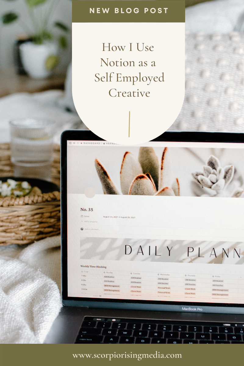 How I Use Notion as a Self Employed Creative - Scorpio Rising Media