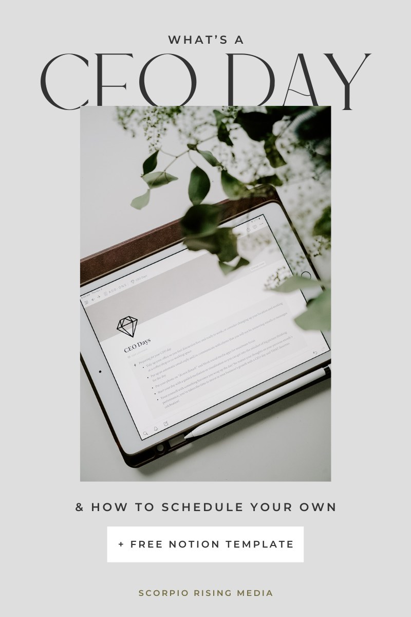 What's a CEO Day and How to Schedule Your Own - Scorpio Rising Media