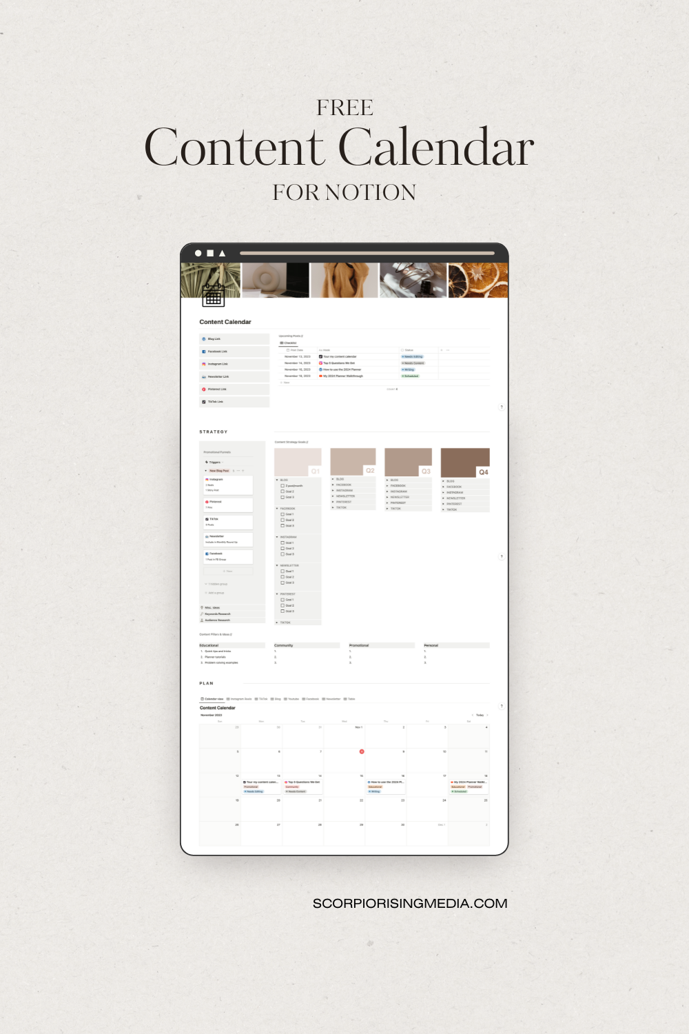 My Notion Content Calendar Template: How I Use Notion for Content Strategy Planning - Scorpio ...